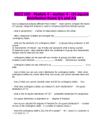 HSCI 190 - Module 4 - section 4 - chi square distribution Exam Q’s and ...