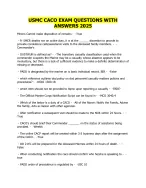 USMC CACO EXAM QUESTIONS WITH ANSWERS 2025 - DocMerit