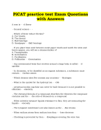 PiCAT practice test Exam Questions with Answers - DocMerit