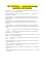 Bio 100 Exam 1 - mastering biology questions and Answers - DocMerit