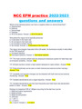 NCC EFM practice 2022/2023 questions and answers - DocMerit