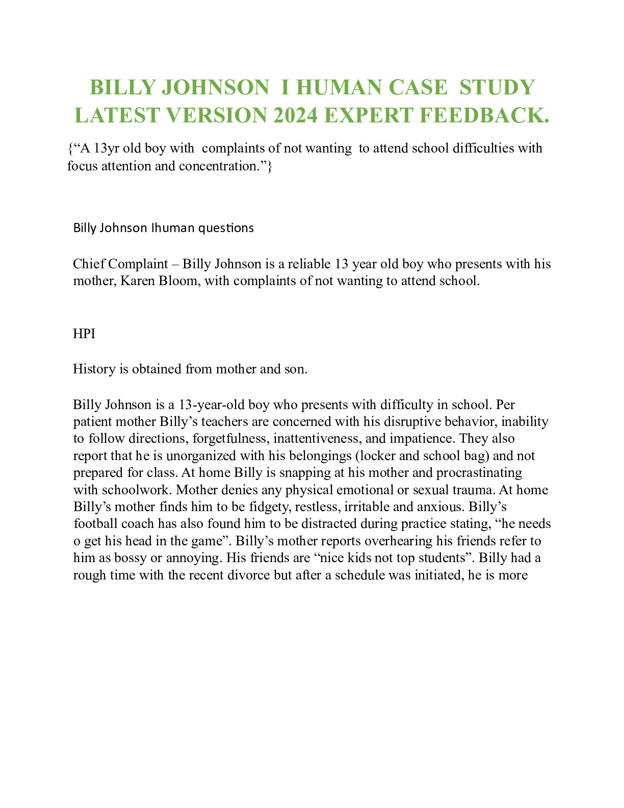 BILLY JOHNSON IHUMAN CASE - DocMerit