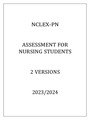 NCLEX-PN ASSESSMENT FOR NURSING STUDENTS 2 VERSIONS - DocMerit