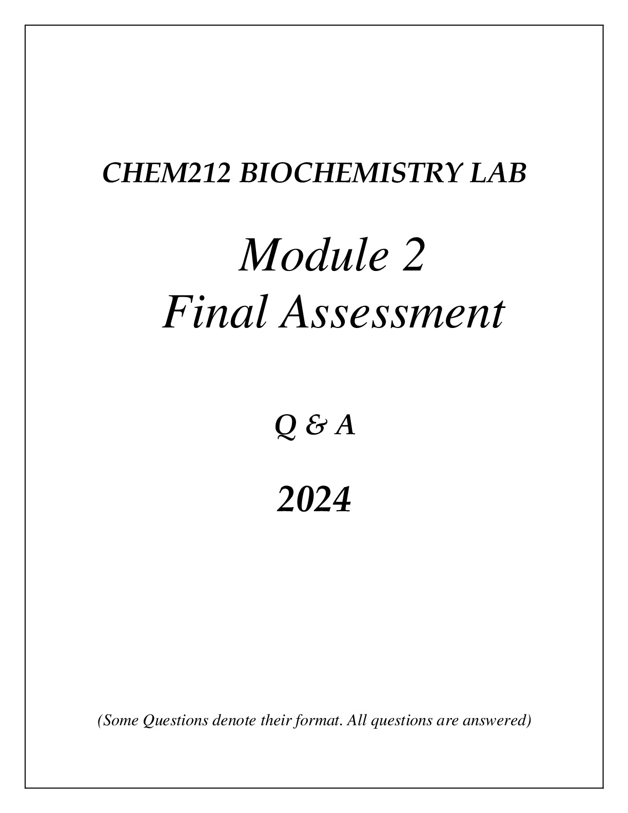 CHEM212 BIOCHEMISTRY LAB MODULE 2 BUFFER PREPERATION COMPREHENSIVE ...