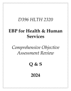 (WGU D396) HLTH 2320 EBP for Health & Human Services Comprehensive OA ...