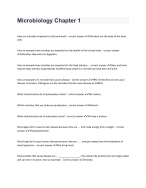 Microbiology Chapter 1 questions well answered - DocMerit