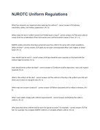 NJROTC Uniform Regulations questions n correct answers 2024-2025 - DocMerit