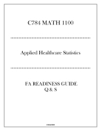 (WGU C784) MATH 1100 Applied Healthcare Statistics Comprehensive FA ...