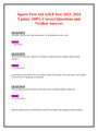 Sports First Aid ASEP Test| 2023/ 2024 Update |100% Correct| Questions ...