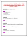 American Red Cross CPR Exam (New 2023/ 2024) Questions and Verified ...