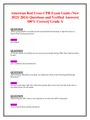 American Red Cross CPR Exam Guide (New 2023/ 2024) Questions and ...