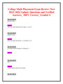 COLLEGE MATH PLACEMENT TEST WITH COMPLETE SOLUTIONS 100% 2023/2024 ...