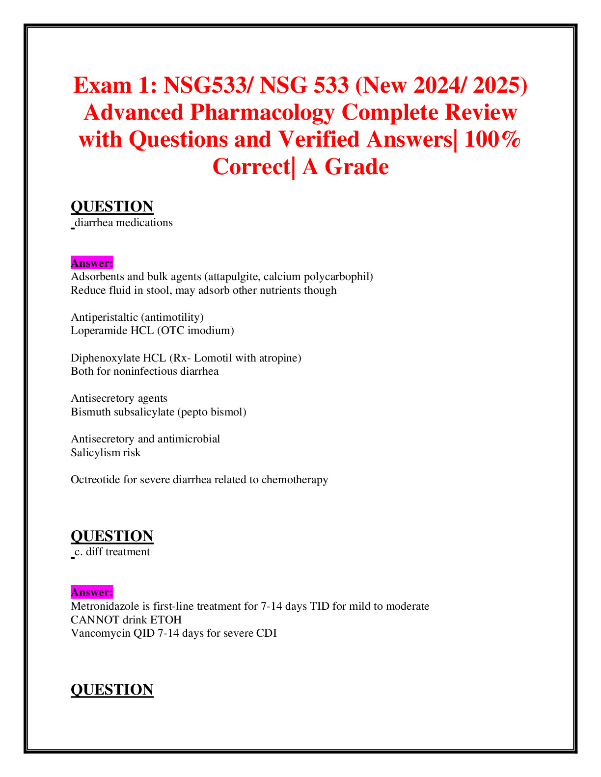 Exam 1,Exam 2 & Exam 3: NSG533/ NSG 533 (New 2024/ 2025) Advanced ... Exam 1,Exam 2 & Exam 3: NSG533/ NSG 533 (New 2024/ 2025) Advanced ...
