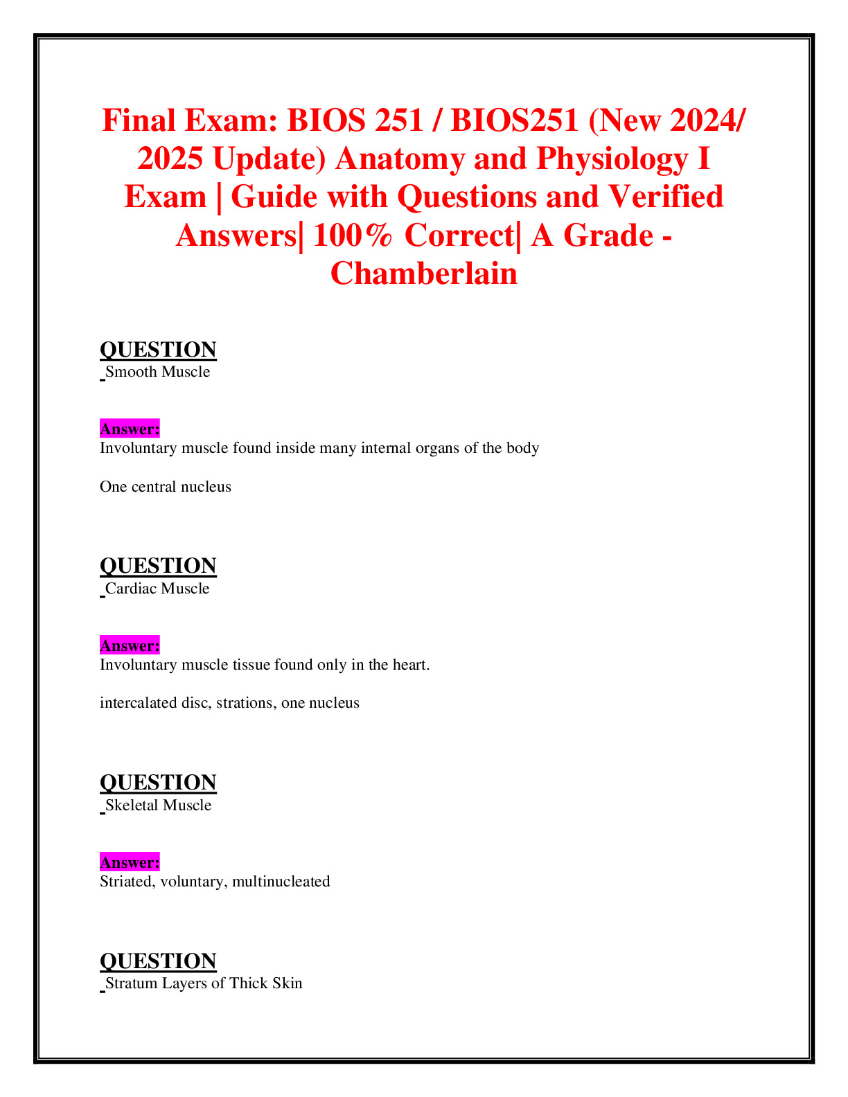 Exams 2 & Final: BIOS 251 / BIOS251 (New 2024/ 2025 Updates BUNDLED ...