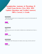 Straighterline Anatomy & Physiology II Final Exam Review (New 2024/ ...