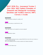 WGU D196 Pre- Assessment Version 2 (New 2024/ 2025 Update) Principles ...