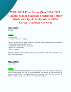 WGU D023 Objective Assessment (New 2024/ 2025 Update) School Financial ...