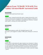 Midterm Exam: NUR643E/ NUR 643E (New 2024/ 2025 Update) Advanced Health ...