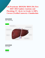 Lab Practicum: BIOS256/ BIOS 256 (New 2025/ 2026 Update) Anatomy and ...