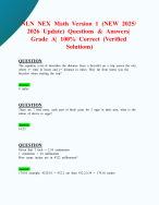 NLN NEX Math Version 1 (NEW 2025/ 2026 Update) Questions & Answers ...