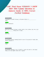 TABC Final Exam VERSION 2 (NEW 2025/ 2026 Update) Questions & Answers ...