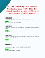 NCCCO Articulating Crane Operator Certification Exam (NEW 2025/ 2026 ...