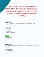 CHEM 210 / CHEM210 Module 5: (NEW 2025/ 2026 Update) Biochemistry ...