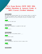 PCA Exam Review (NEW NEW 2025/ 2026 Update) Questions & Answers| Grade ...