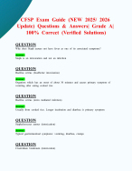 CFSP Exam (2025/ 2026 Update) Questions & Answers| Grade A| 100% Correct (Verified Solutions ...
