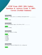 CFSP Exam (2025/ 2026 Update) Questions and Answers| Grade A| 100% ...