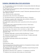 NURSING THEORIES PRACTICE QUESTIONS ( LATEST 2024 / 2025 )ACTUAL ...