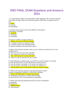 EMS FINAL EXAM Questions and Answers 2024 - DocMerit
