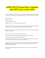 AAMC MCAT Practice Exam 1 Questions with 100% correct answers 2024 ...