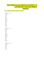 NIH STROKE SCALE GROUP D (PATIENT 1-6) ANSWER KEY UPDATED SPRING 2024/ ...