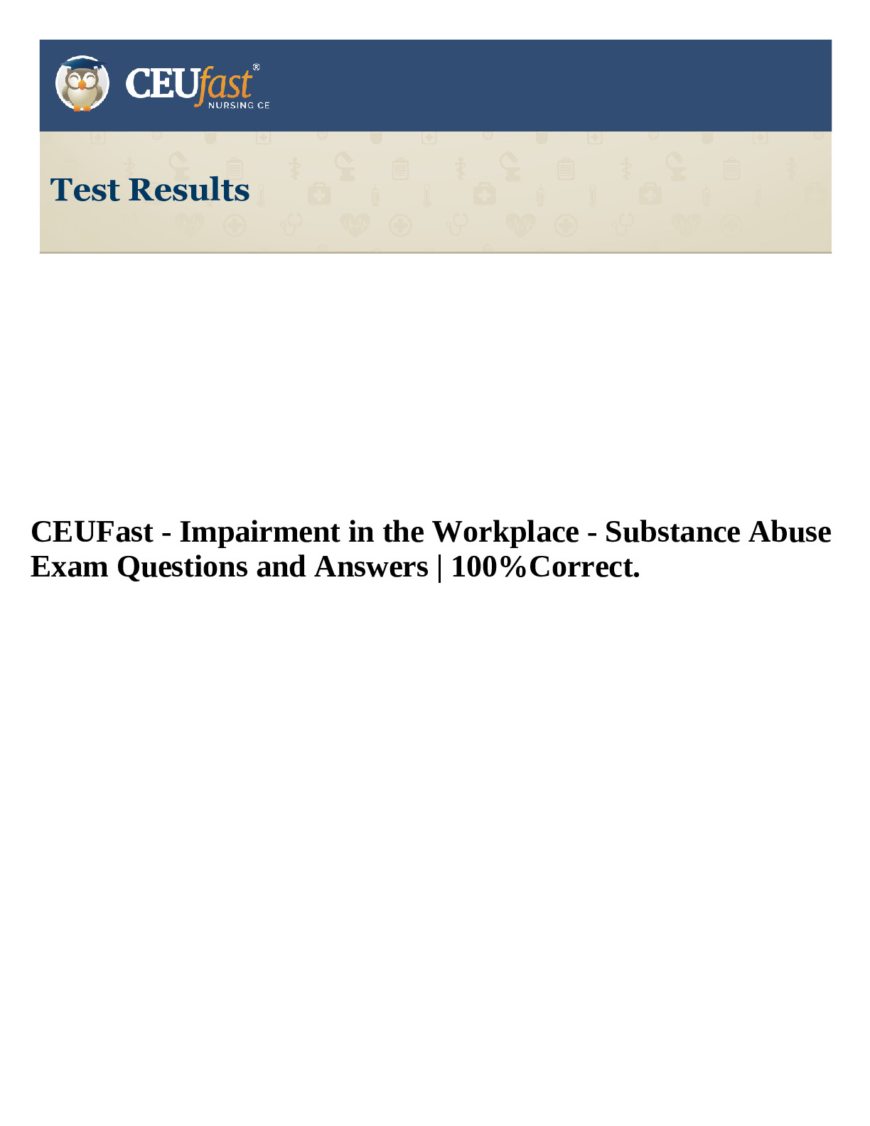 CEUFast - Impairment in the Workplace- Substance Abuse (1) 2024 - DocMerit