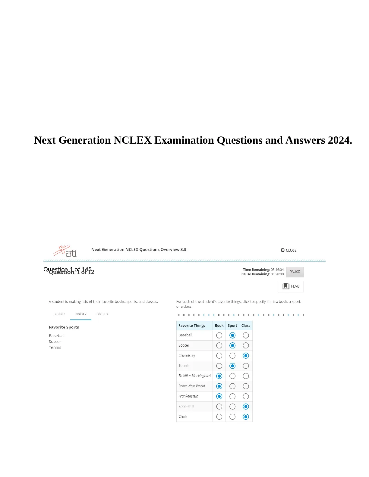 Next Generation NCLEX Examination Questions and Answers 2024. - DocMerit