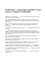 RAMP QUIZ 1 | 50 QUESTIONS AND 100% CORRECT ANSWERS | UPDATED ...