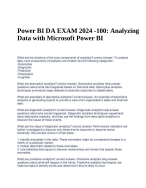 Power BI DA EXAM 2024 -100: Analyzing Data with Microsoft Power BI. - DocMerit