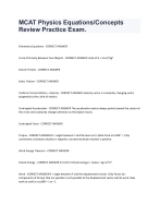 MCAT Physics Equations/Concepts Review Practice Exam. - DocMerit