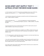 GCSS ARMY UNIT SUPPLY TEST 1 (GTRAC) STUDY REVIEW EXAM GUIDE. - DocMerit