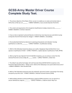GCSS-Army Master Driver Course Complete Study Test. - DocMerit