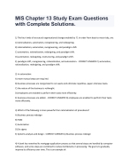 MIS STUDY EXAM QUESTIONS SOLUTION BUNDLE PACK,ALL SECTIONS CORRECTLY ...