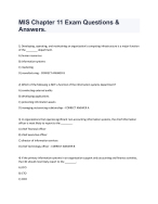 MIS STUDY EXAM QUESTIONS SOLUTION BUNDLE PACK,ALL SECTIONS CORRECTLY ...