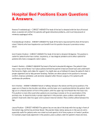 Hospital Bed Positions Exam Questions & Answers. - DocMerit