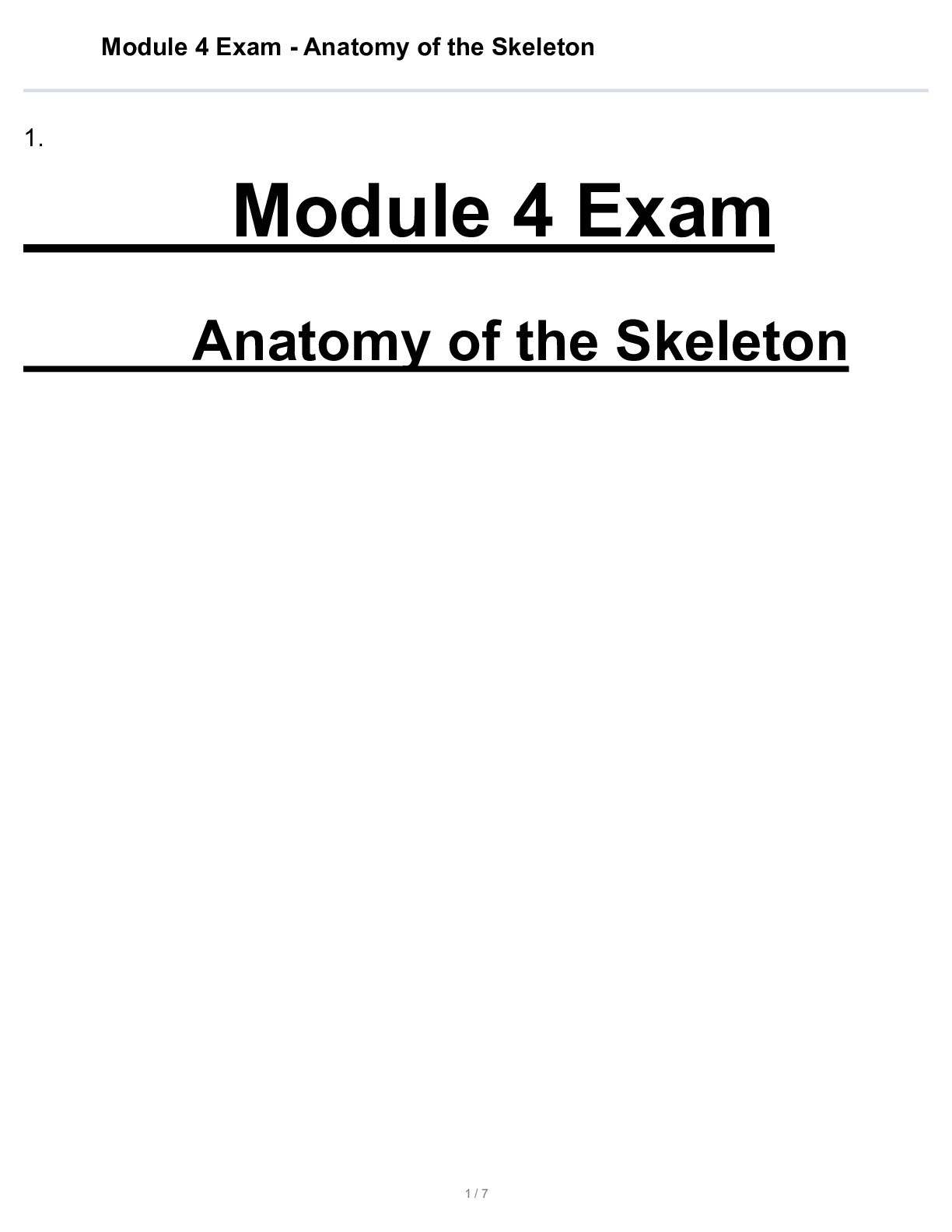 Module 4 Exam - Anatomy of the Skeleton - DocMerit