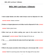 Biol 2401 Lab Exam 1 Questions With Complete Solutions - DocMerit