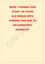 WEEK 7 IHUMAN CASE STUDY 58 YEAR-OLD WOMAN WITH CHRONIC PAIN DUE TO INFLAMMATORY ARTHRITIS ...