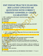 EMT FISDAP FINAL PRACTICE EXAM QUESTIONS WITH VERIFIED CORRECT ANSWERS - DocMerit