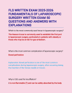 FLS WRITTEN EXAM 2025-2026 FUNDAMENTALS OF LAPAROSCOPIC SURGERY WRITTEN ...