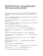 MLPAO EXAMS (10 VERSIONS), With Complete solution 2025/2026 - DocMerit